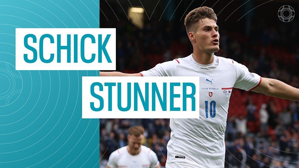 Euro 2020: Watch all the angles of Schick's halfway wonder goal - BBC Sport