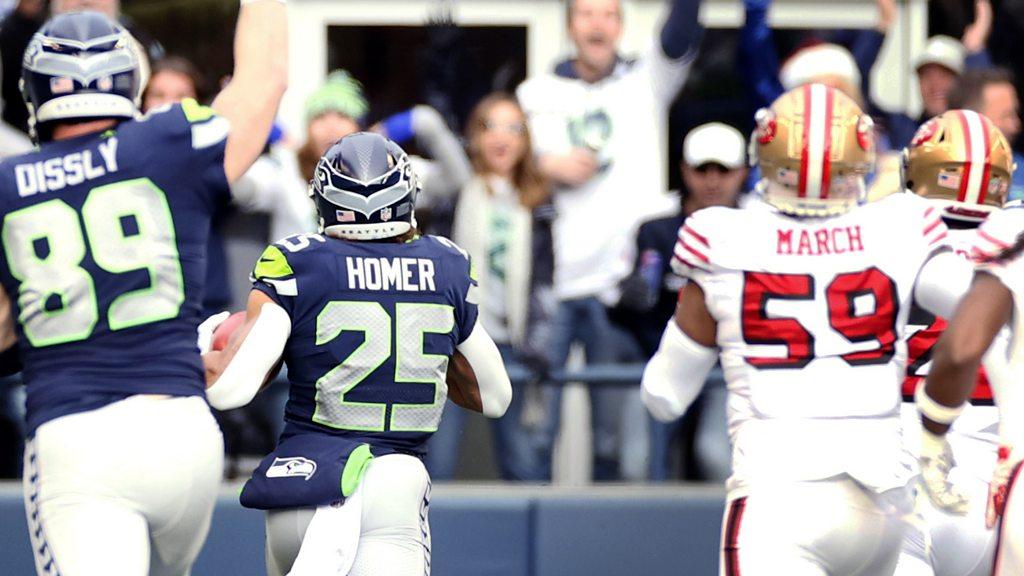 NFL: Seattle Seahawks v San Francisco 49ers: Travis Homer runs in 73 ...
