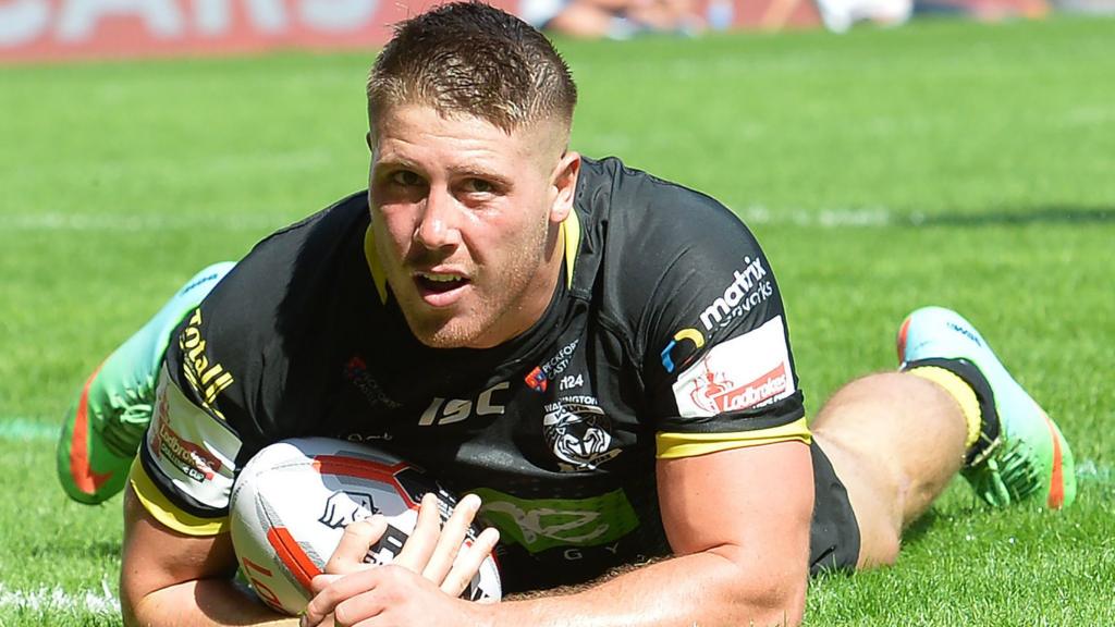 Challenge Cup semi-final: Tom Lineham runs 90 metres to score for ...