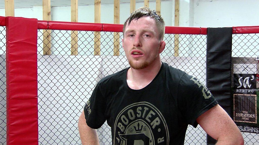 Welsh UFC fighter Brett Johns trains at the home of 'Rocky' - BBC Sport