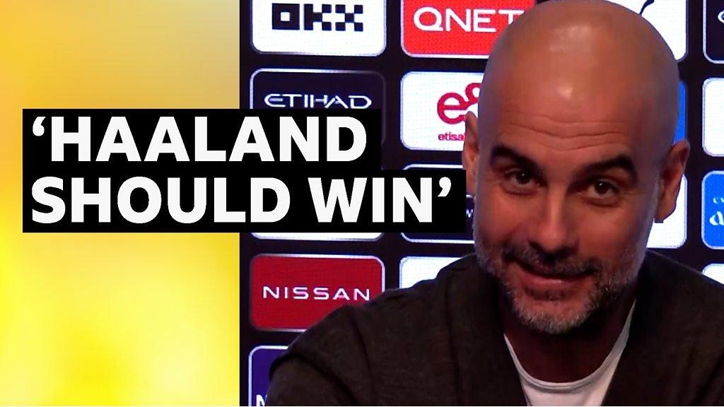 Pep Guardiola says Erling Harland should win Ballon d'Or & praises Roberto De Zerbi - BBC Sport