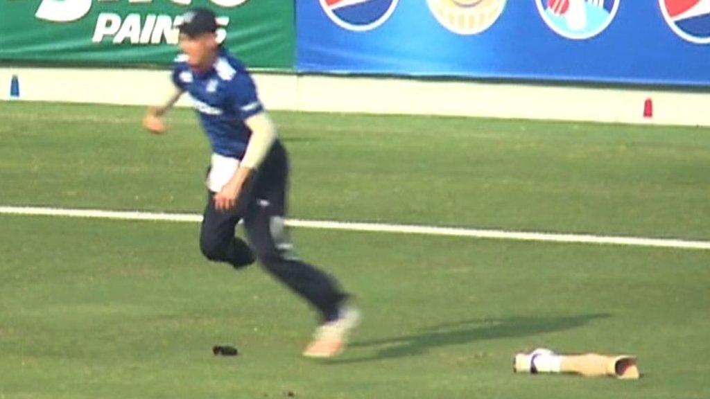 England cricketer Liam Thomas loses prosthetic leg while fielding - BBC ...