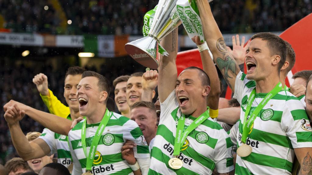 Watch: Celtic lift eighth Scottish Premiership title in a row - BBC Sport