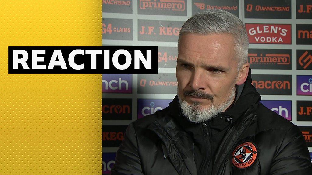 Jim Goodwin: Dundee Untied manager says he was struck by objects from Aberdeen support - BBC Sport