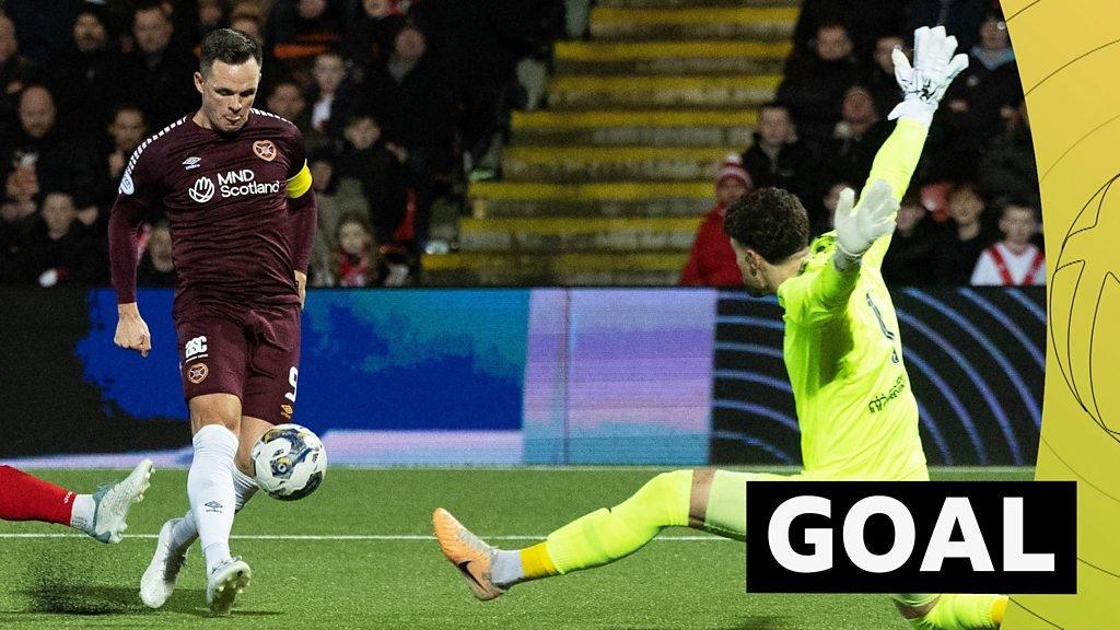 Shankland completes double with sublime chip for Hearts' fourth - BBC Sport
