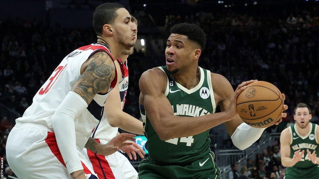 NBA: Giannis Antetokounmpo scores career-high 55 points in Milwaukee Bucks win - BBC Sport