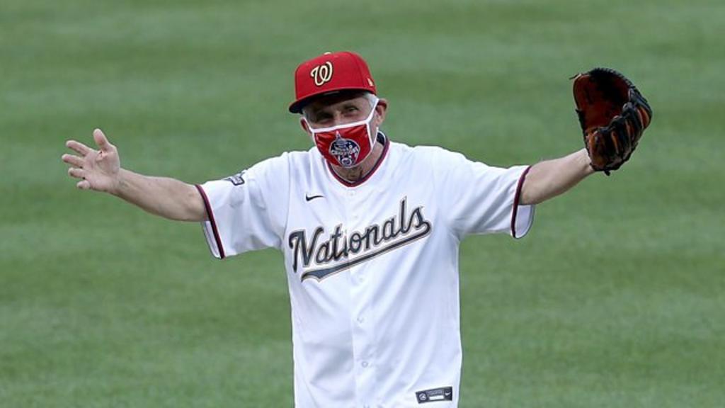 Watch: Dr Anthony Fauci throws the first pitch of the MLB season - BBC ...