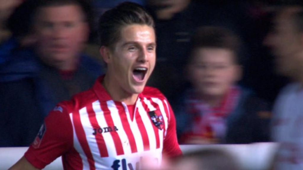 FA Cup: Tom Nichols gives Exeter the lead against Liverpool - BBC Sport