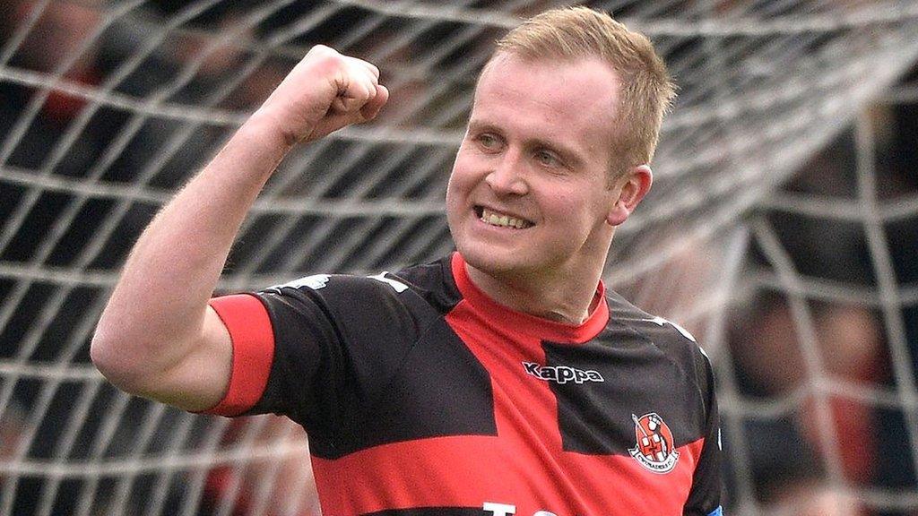 Jordan Owens scores twice as Crusaders beat Ballymena to stay top - BBC ...
