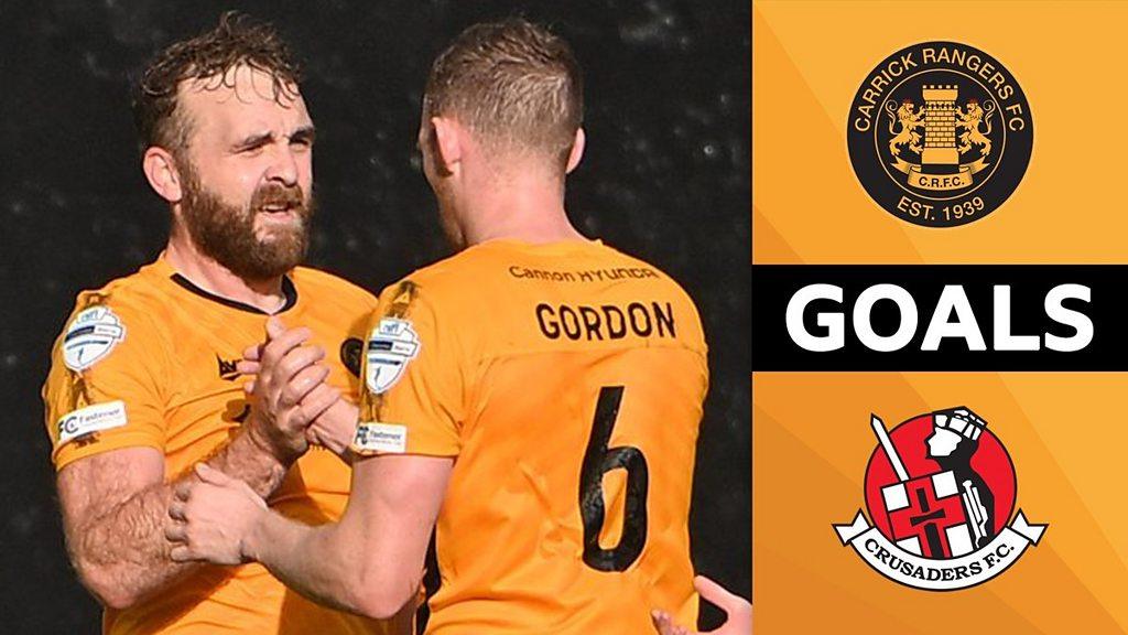 Watch: Carrick edge Crusaders in seven-goal thriller - BBC Sport