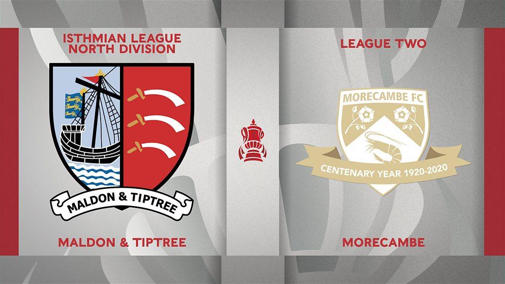 FA Cup: Maldon & Tiptree 0-1 Morecambe highlights - BBC Sport