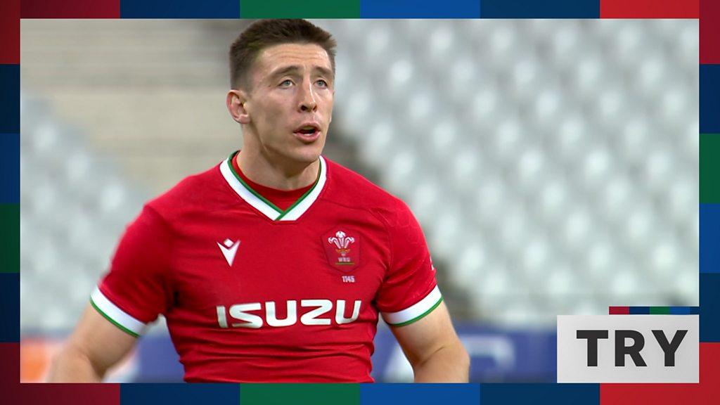 Six Nations 2021: Josh Adams wins the scramble for a loose ball to ...