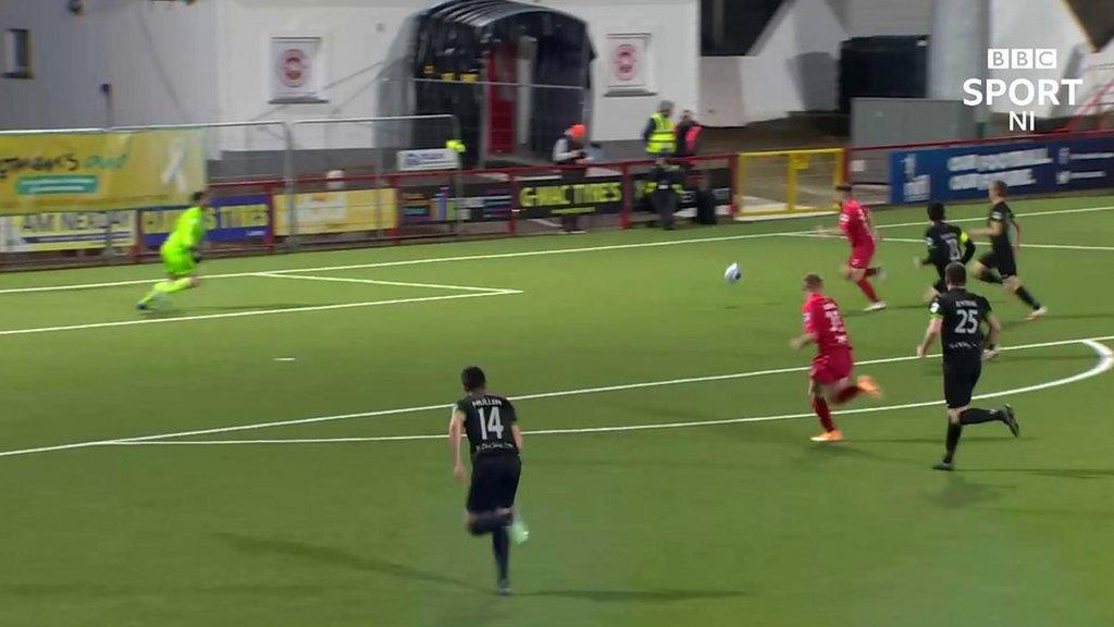 David McDaid caps a five star performance from Larne - BBC Sport