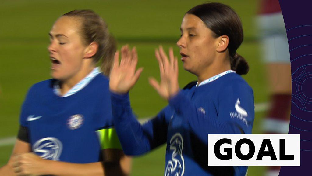 WSL: Sam Kerr's first of the season puts Chelsea ahead - BBC Sport