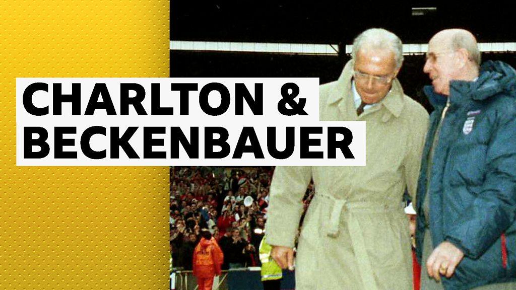When England's Bobby Charlton & West Germany Franz Beckenbauer met at ...