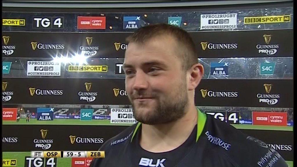 Ospreys: Sam Parry pleased after scoring a hat-trick of tries - BBC Sport