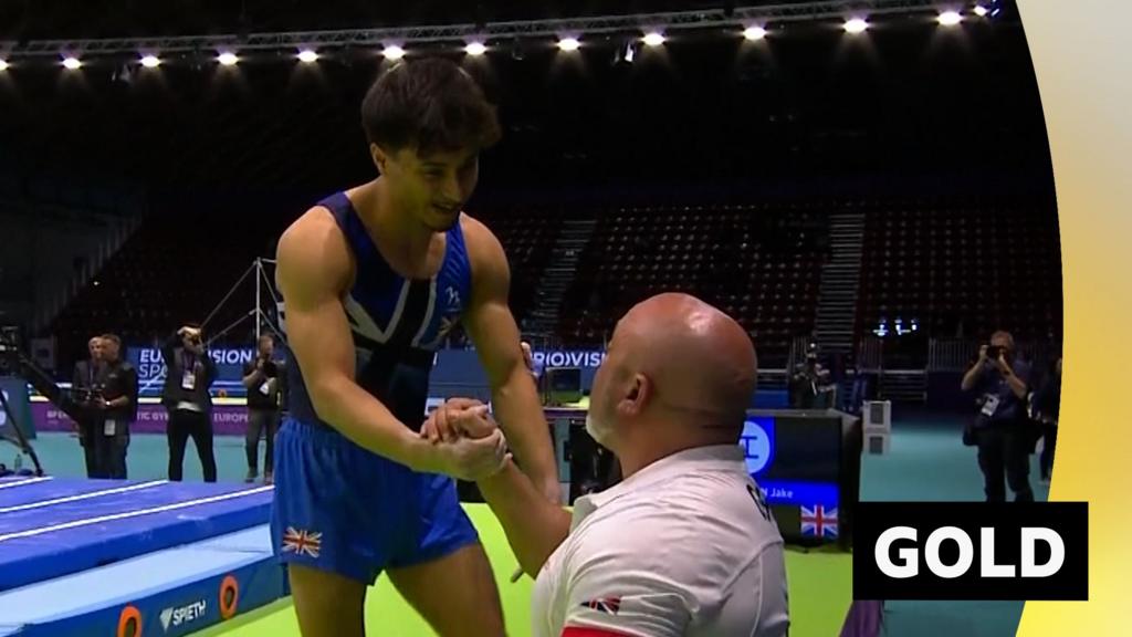 Great Britain's Jake Jarman wins vault gold at European Championships ...