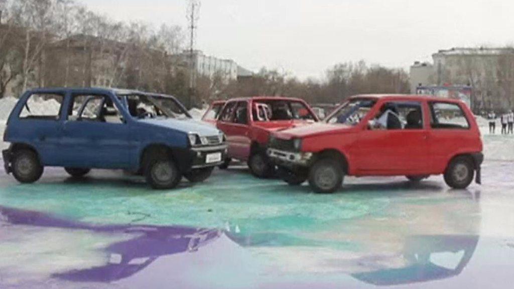 What to do with a load of ice and clapped-out cars? Car curling! - BBC ...