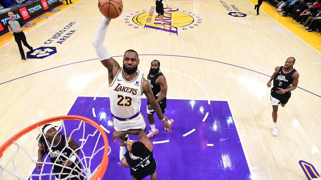 NBA round up LeBron James leads Los Angeles Lakers to win over Los Angeles Clippers BBC Sport