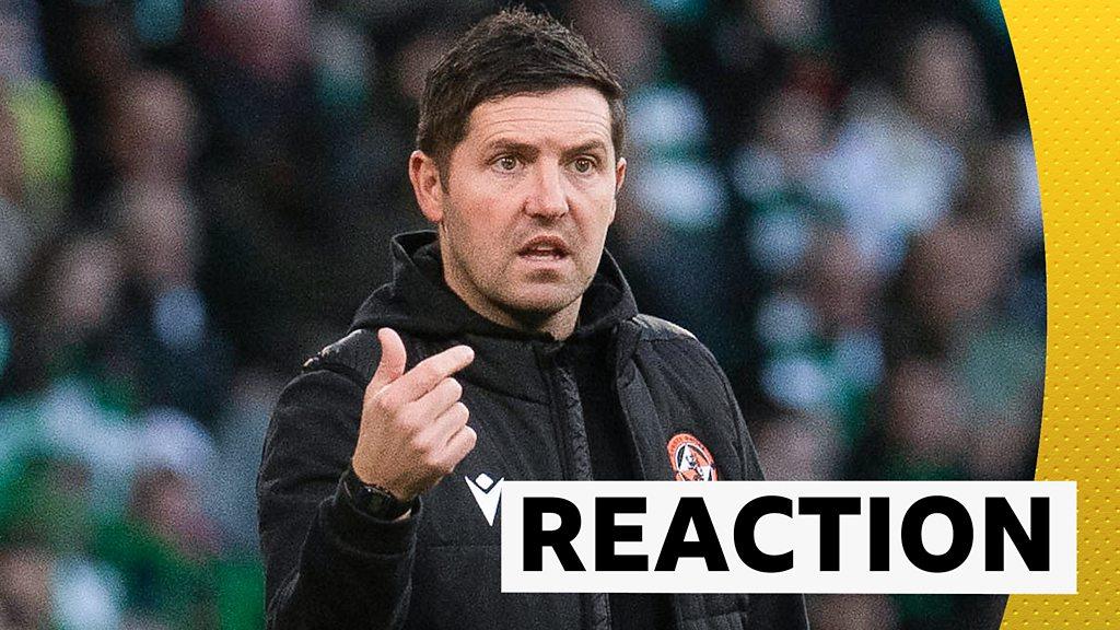 Liam Fox frustrated after late Celtic double downs Dundee United - BBC ...