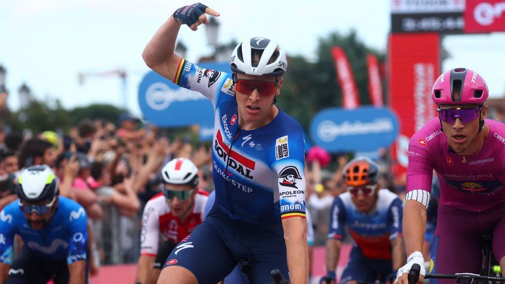 Giro d'Italia: Tim Merlier sprints to stage 18 win as Tadej Pogacar ...