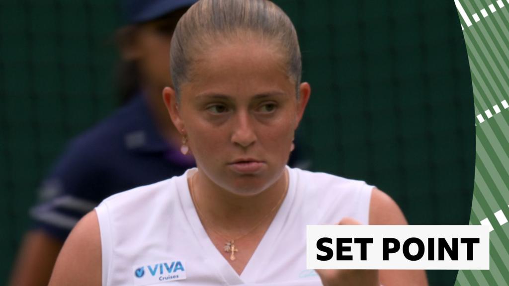 Wimbledon 2024: Ostapenko wins opening set aginst Putintseva - BBC Sport