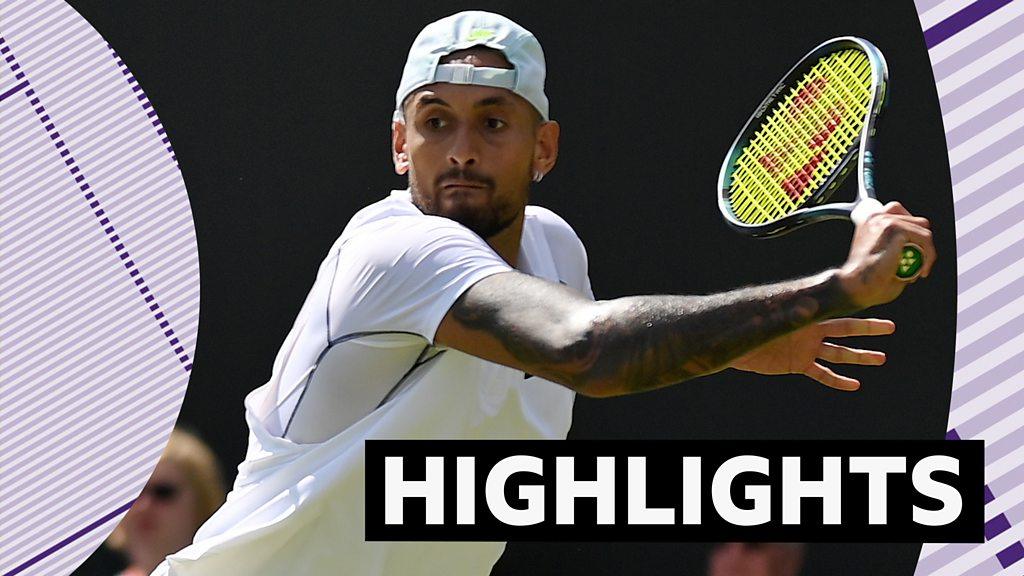 Wimbledon: Nick Kyrgios beats Paul Jubb to reach second round - highlights - BBC Sport