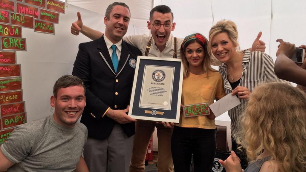 Biggest text collage world record set at CBBC Awesome Authors - BBC ...