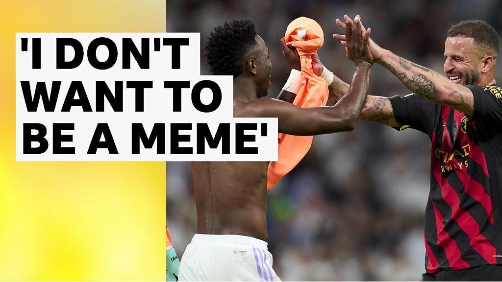 Champions League: Man City's Kyle Walker on hug with Vinicius Jr - BBC ...