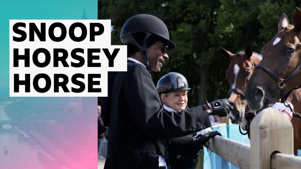 Olympics 2024: Snoop Dogg checks out the dressage in Versailles - BBC Sport