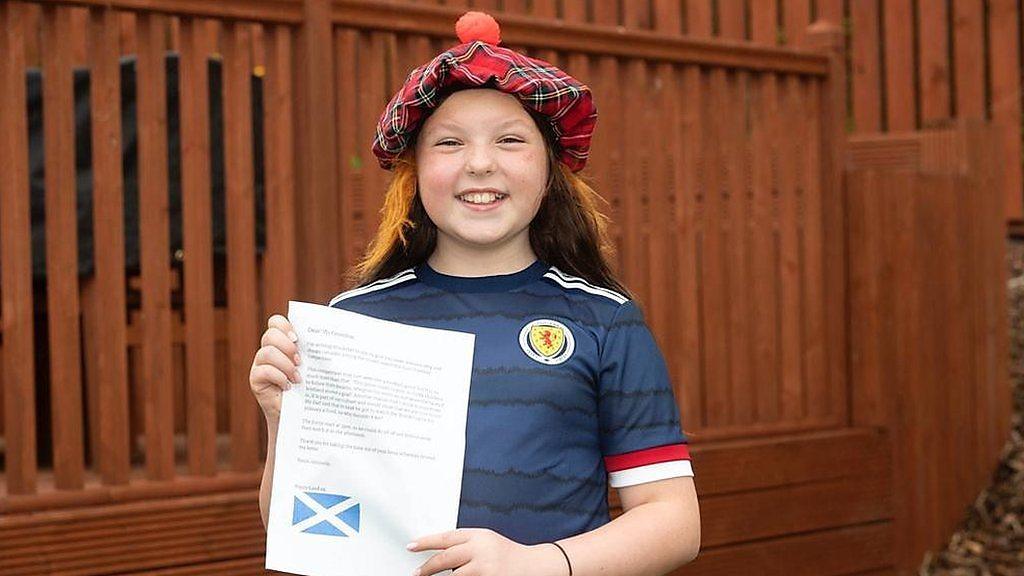 Super-fan Poppy gets Scotland stars support to watch game at school ...