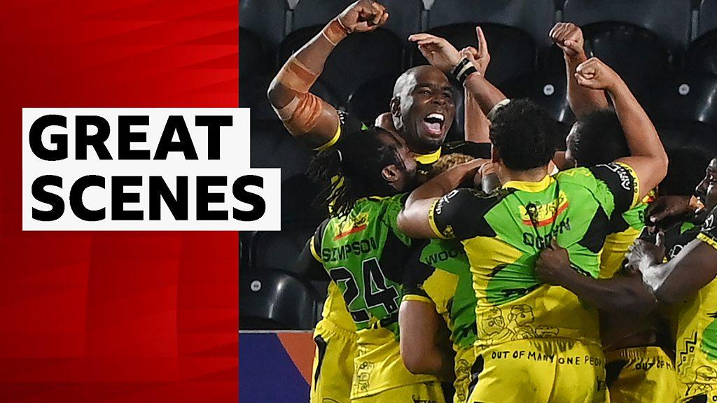 Jamaica score first Rugby League World Cup try and celebrate in style ...