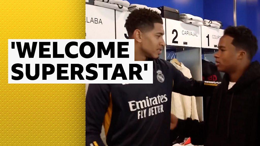 Endrick meets new Real Madrid team-mates including Jude Bellingham ...