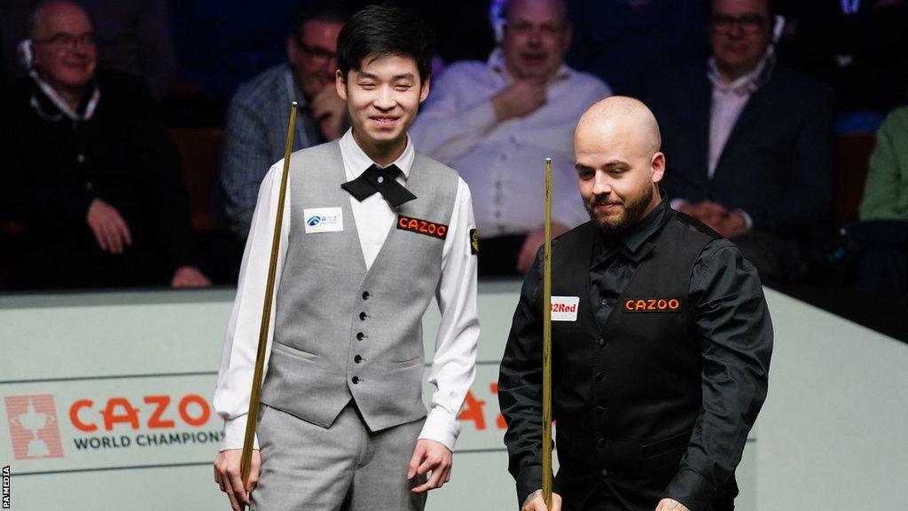 World Snooker Championship 2023: Si Jiahui leads Luca Brecel in semi ...