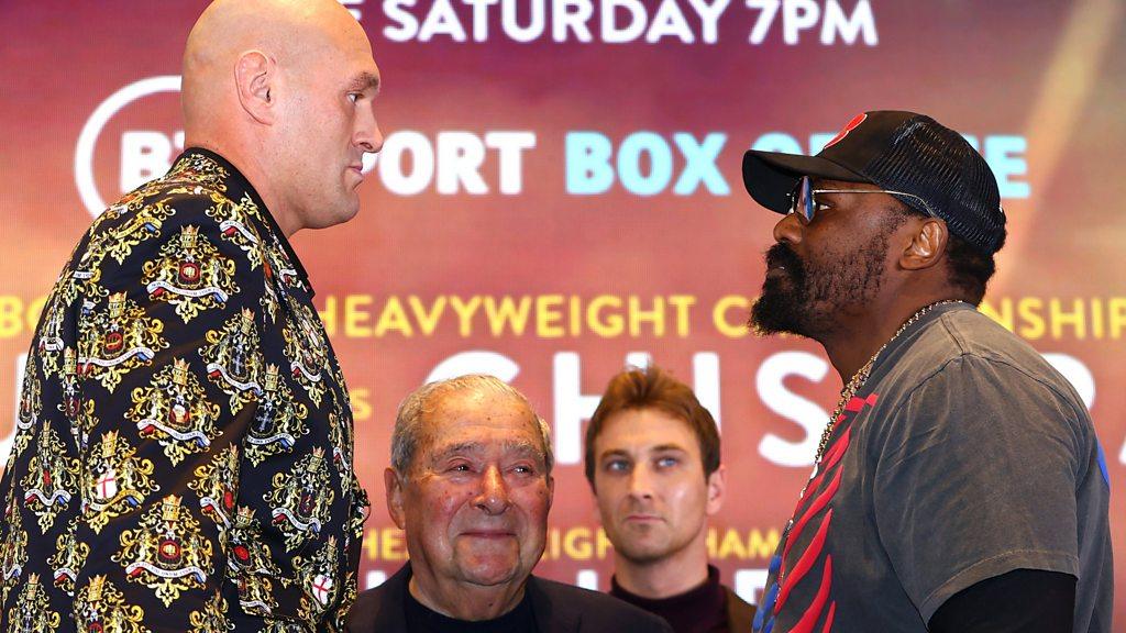 Tyson Fury v Derek Chisora: Fury makes an entrance at news conference ...