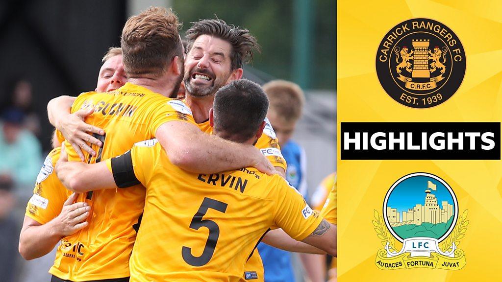 Watch: Mitchell and McGuckin on target as Carrick shock Linfield - BBC ...