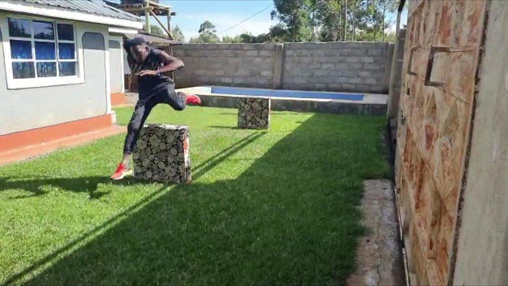 How a steeplechase champion is training at home - BBC Sport