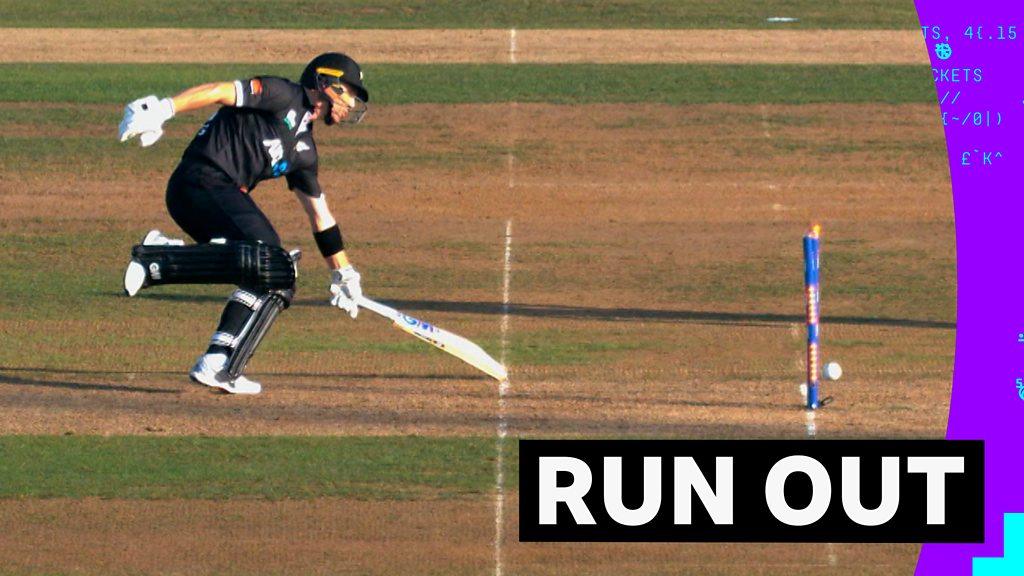 England v New Zealand: Will Young run out by David Willey - BBC Sport