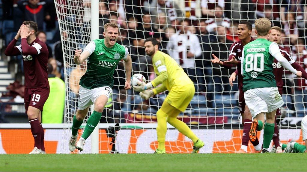 Watch: Hibs' Cadden pulls one back inside 72 seconds - BBC Sport