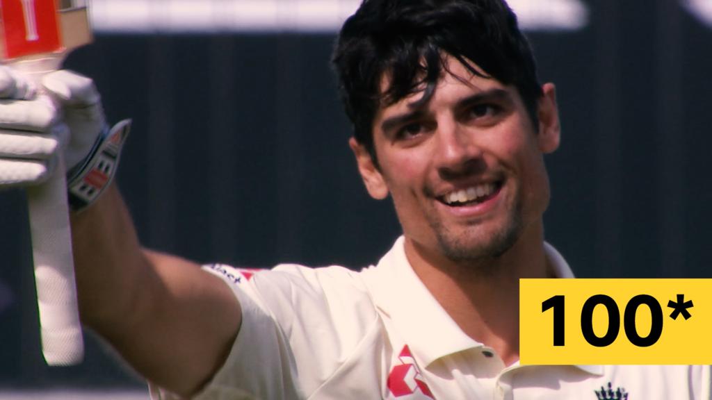 Alastair Cook reaches century in his final Test innings - BBC Sport