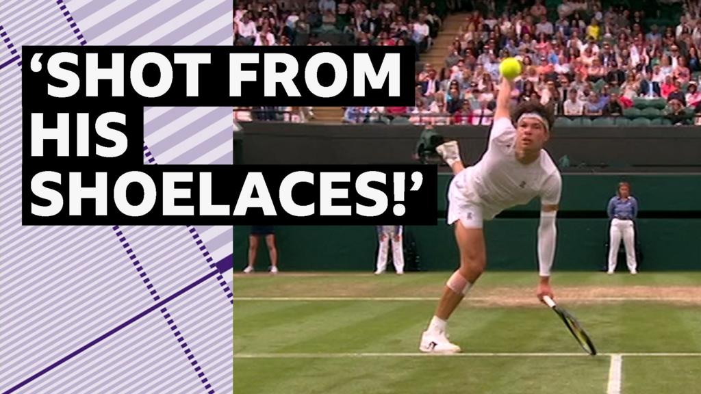 Wimbledon 2024: Ben Shelton hits incredible point from his shoelaces ...