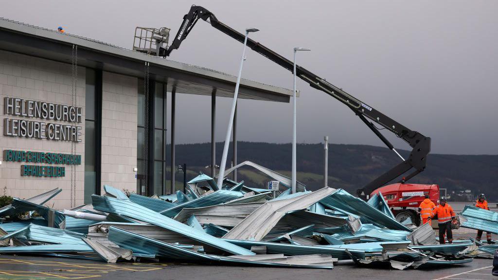 Hopes for future of leisure centre closed by Storm Eowyn damage - BBC News