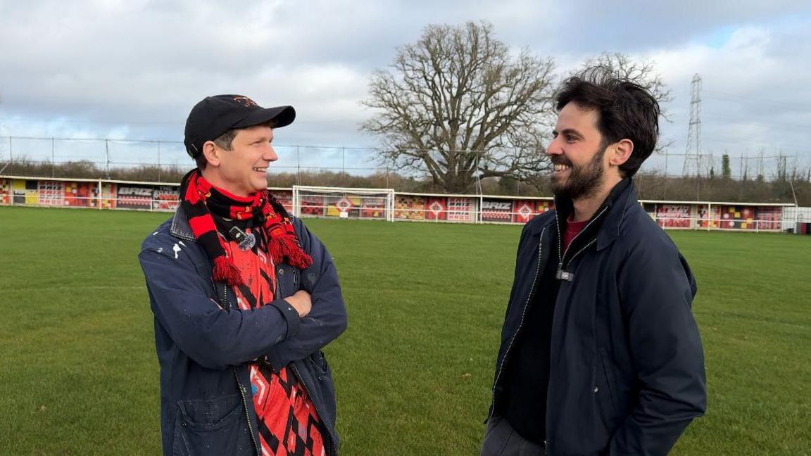 Artists enjoying Brislington Football Club residency - BBC News