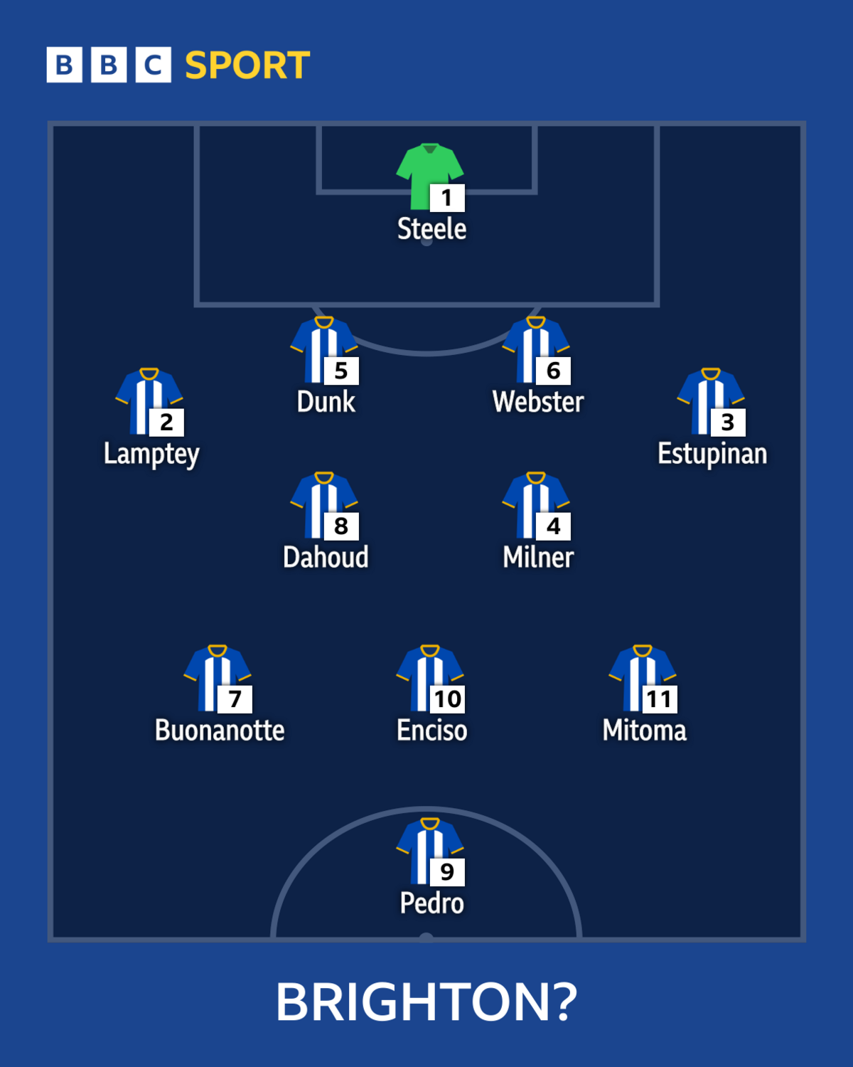 Brighton: Your opening day starting XIs - BBC Sport