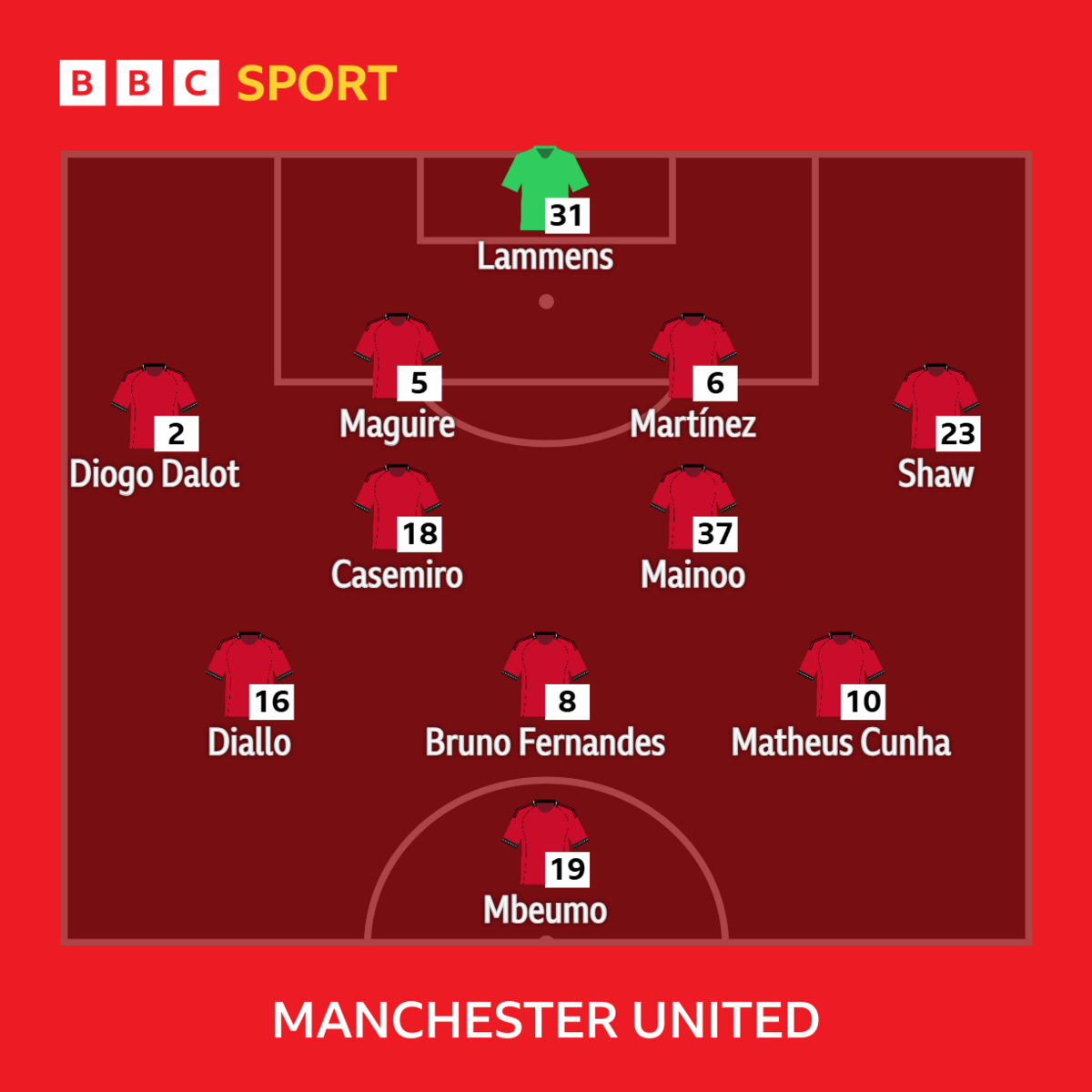 Man Utd vs Tottenham: Confirmed team news - BBC Sport