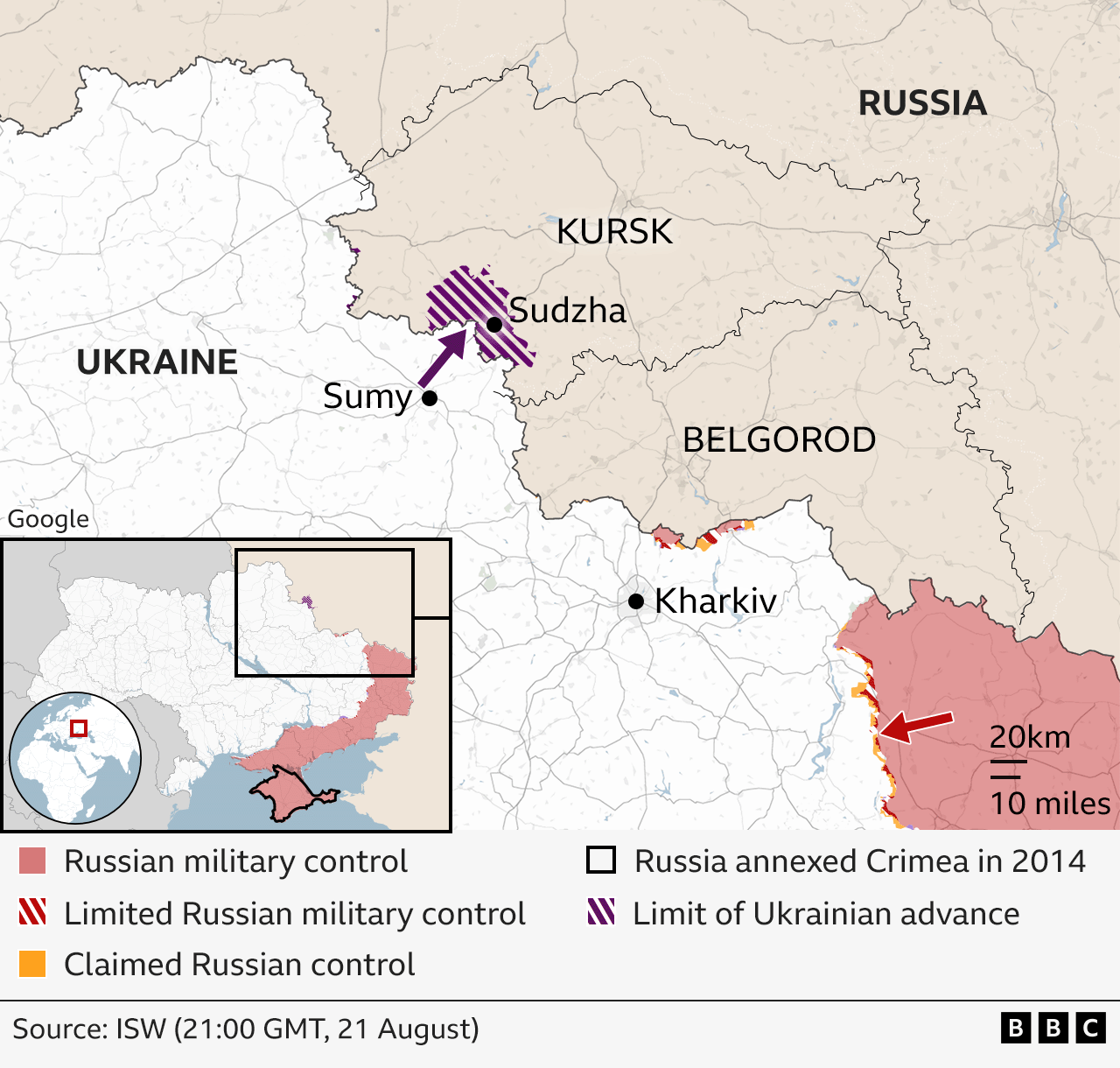 Ukraine in maps: Tracking the war with Russia - BBC News