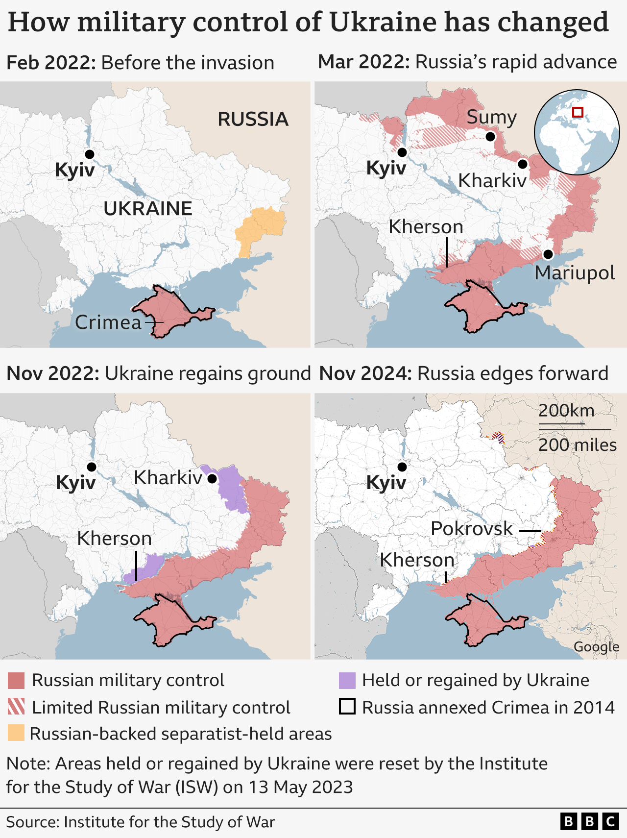 Ukraine in maps: Tracking the war with Russia - BBC News