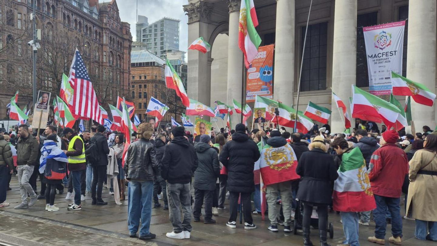 British Iranians take to Manchester streets after US-Israeli strikes ...
