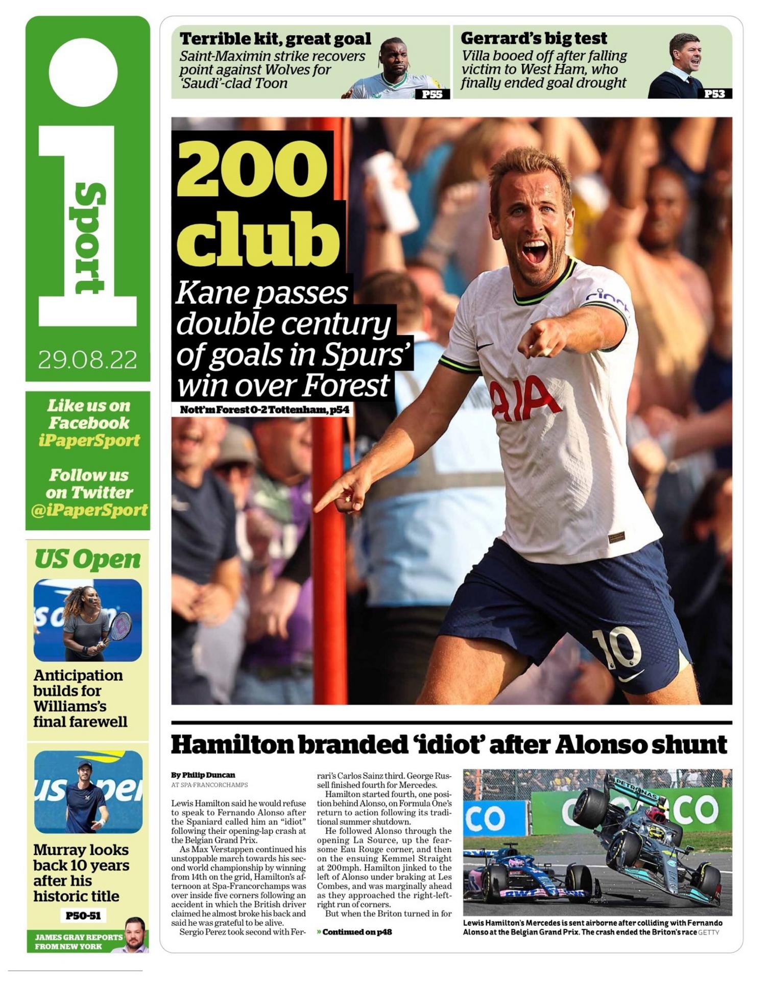 Monday's sports pages - BBC Sport
