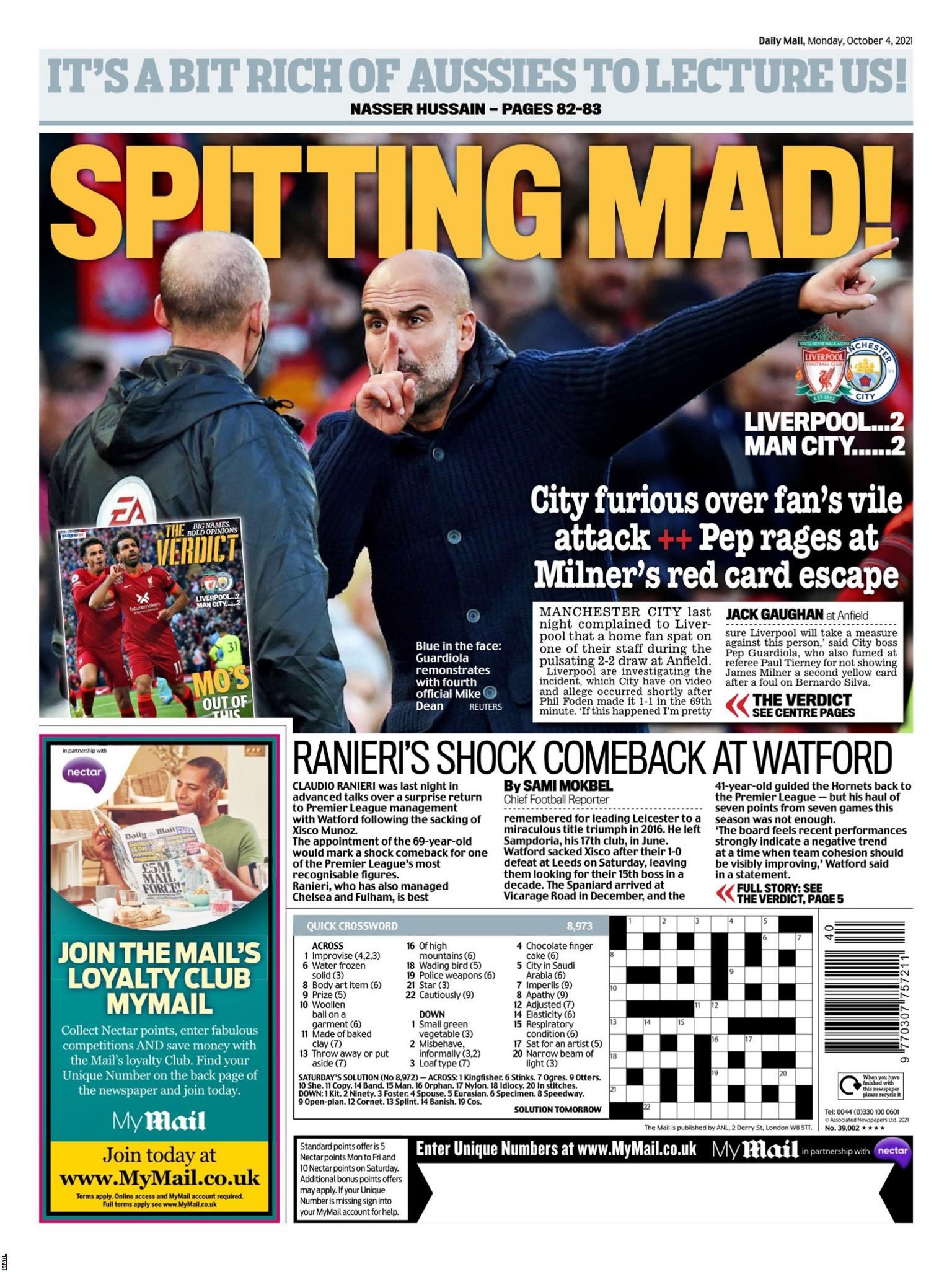Monday's sports pages - BBC Sport